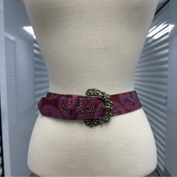 Vintage | Accessories | Vintage 8s Pink Paisley Belt Graphic Ornate ...